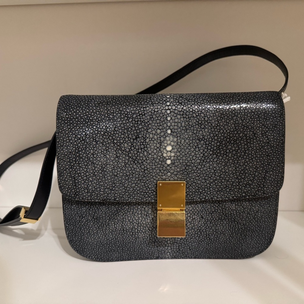 Rare Authentic Celine Classic Box **Stingray Skin** - Gem